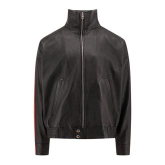 Alexander McQueen Schwarze Leder-Zip-Jacke - - Jackets - Herren - Schwarzk - XL