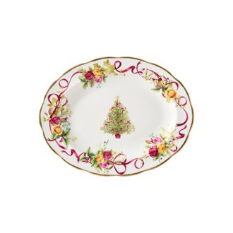 Royal Albert Old Country Roses Servierplatte, oval, 33 cm