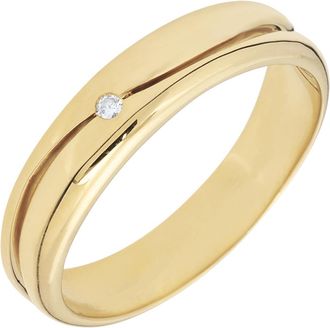 Edenly Ring Amour - Herren Trauring in Gelbgold - Diamant 0.022 Karat - 18 Karat