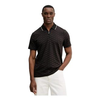 Michael Kors Logo Jacquard Zip Polo - - Tops - Herren - Schwarzk - M
