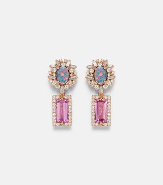Suzanne Kalan Boucles doreilles en or rose 18 ct et pierres pr&eacute;cieuses