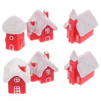 Yardwe 6 Stück Miniatur Weihnachtshaus Deko Aus Widerstandsfähigem Harz Kompakte Schneelandschaft Für Wohnraum Tischdekoration Weihnachten