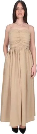Liu Jo Femme, Robes, Beige, Taille: 40 FR Long Poplin Dress