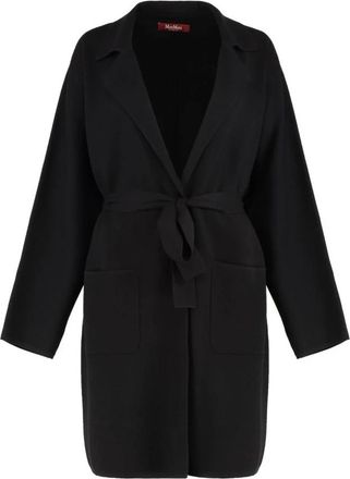 Max Mara Femme, Manteaux, Noir, Taille: 42 FR Manteau Midi Ceintur&eacute;