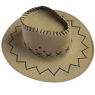 Generic Chapeau de cowboy d&eacute;t&eacute; &agrave; large bord pour homme et femme, kaki, Taille unique