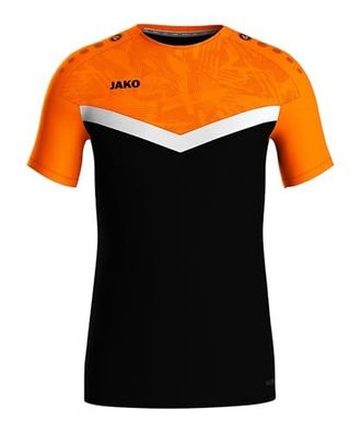 Jako Jako Shirt Iconic, Noir/Orange Fluo, XL Hommes
