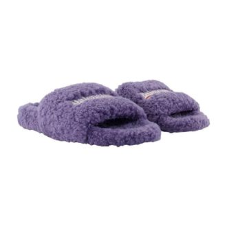 Balenciaga Womens Furry Sandals - Balenciaga Faux Fur Purple Faux_fur Shoes
