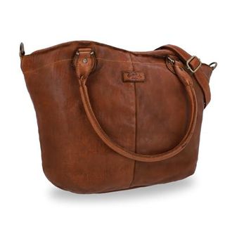 Gusti Sac &agrave; main Leder pour femme, sac &agrave; bandouli&egrave;re de taille moyenne - Sac cabas en cuir de vachette de haute qualit&eacute;, couleur cognac - Sac en cuir spacie