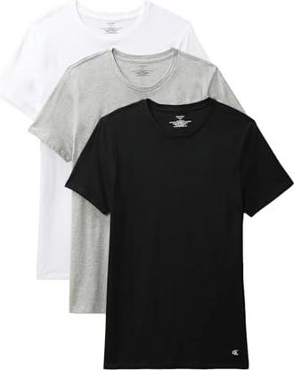 Calvin Klein T-Shirts Manches Courtes Lot de 3 Homme en Coton, Multicolore (Black, White, Grey Heather), XL