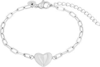 Tom Tailor Tom Tailor Armband mit Anh&auml;nger f&uuml;r Damen, Edelstahl, 16+4 cm, silber, Herz-Anh&auml;nger, Geschenkidee, Armschmuck, Damenschmuck, 2100535