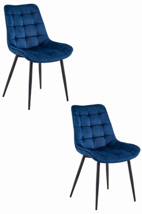 OEM Sedia Bera - Velluto Blu Navy / Gambe Nere X 2