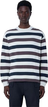Margaret Howell Homme, Sweatshirts et sweats &agrave; capuche, Multicolore, Taille: XL Pull Ras du Cou &agrave; Rayures