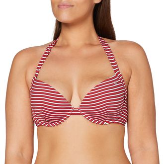 Emporio Armani Swimwear Damen Swimwear Multifunction Push-UP Bra Beachwear Logo MARINI&egrave;RE Bikinioberteil, Rot (Riga Rosso/B.Co/Blu 30674), 36 (Herstellergr&ouml;&szlig;e: S)