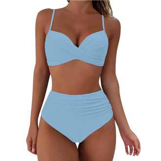 Generic SRZYMJ Bustier Bikini Monokini Damen Sexy High Cut Bikini Oberteil 85D Badekleid Tankini Set Schwarzes Bikini Oberteil Damen Tankini Damen Gro&szlig;e Gr&ouml;&szlig;e