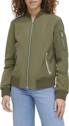Levi's Damen Poly Bomberjacke mit kontrastierenden Reißverschlusstaschen Jacke, Armee-grün, M