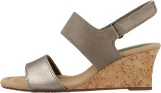 Clarks Metallische Keilsandalen f&uuml;r Komfort und Stil - - Shoes - Damen - Gr&uuml;n - 39 1/2 EU