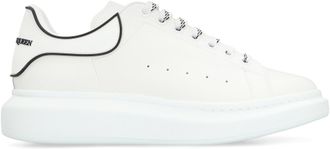 McQ by Alexander McQueen Mens Chunky Leather Sneakers White-White-Black Calf Trainers White/white/black