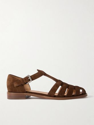 Churchs Kelsey Sandalen Aus Geflochtenem Veloursleder - Braun