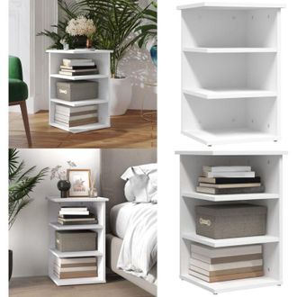 vidaXL Beistellregal Wei&szlig; 35x35x55 cm Holzwerkstoff - B&uuml;cherregal - Regal Wei&szlig; - Wohnzimmerdeko - Aufbewahrung - Beistelltisch - Home & Living