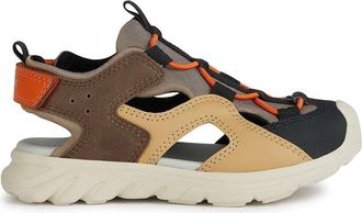 Geox Jungen J Airadyum Bo Sandal, Brown Dk Beige, 30 EU