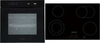 Respekta Backofen Herd Kochfeld Glaskeramik Herdset Einbau Hei&szlig;luft Pyrolyse