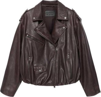 AllSaints Samina - Bikerjacke in Ochsenblutrot