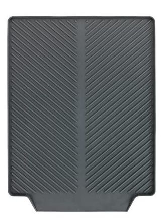 WENKO Abtropfmatte Mod. Linea, Sp&uuml;lbeckenmatte f&uuml;r Geschirr mit geneigter Fl&auml;che f&uuml;r optimalen Wasserablauf, aus robustem Kunststoff, 40 x 3 x 30 cm, Grau