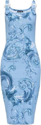 Versace Jeans Couture Femme, Robes, Bleu, Taille: 40 FR Robe Midi Moulante &agrave; Bretelles