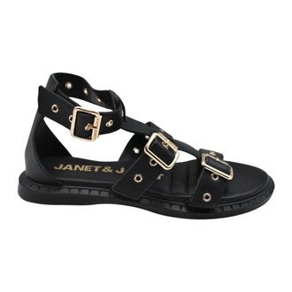 Janet & Janet Flache Sandalen - - Shoes - Damen - Schwarzk - 40 EU