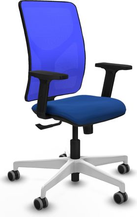 Piqueras y Crespo B&uuml;rostuhl, blau, mit 2D-Armlehnen, h&ouml;henverstellbare Lendenwirbelst&uuml;tze, ausgestattet mit 3 Positionen und Schneidschaum, mit Rollen von 65 mm, Parket