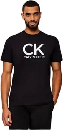 Calvin Klein T-Shirt Manches Courtes Homme Graphic Tee Col Ras-du-Cou, Noir (Black), M