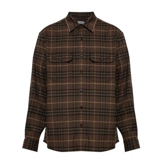 Burberry Wollhemd Cadoc - - Shirts - Herren - Braun - S