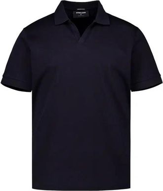 Strellson Herren Polo-Shirt blau Baumwoll-Jersey