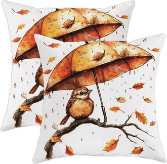 Generic Herbstwachtelvogel Dekokissen Atmungsaktiv Sofakissen Modern Dekokissenbezug F&uuml;r Hotel Bett Balkon 45X45Cm 2Er Set