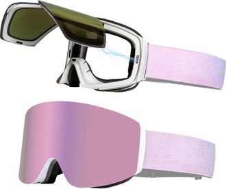 Generic Skibrille, Skibrille f&uuml;r Damen, magnetische Snowboardbrille, Skizubeh&ouml;r, Snowboardbrille, UV400-Schutz f&uuml;r Skifahren, Schneemobil, Bergsteigen, Angeln