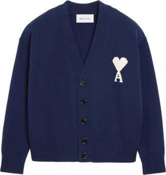 Ami Homme, Pulls, Bleu, Taille: 3XL Ami De Coeur Cardigan