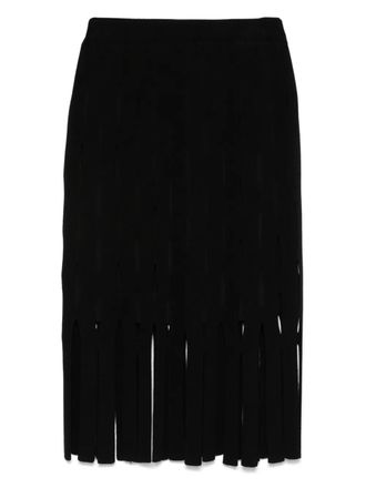 Twin-Set Midirock mit Cut-Outs - Schwarz