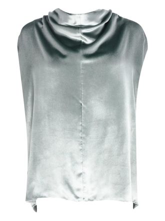 Alberta Ferretti Top mit Wasserfallausschnitt - Grün