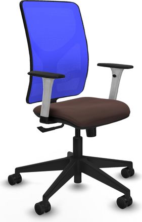 Piqueras y Crespo Verstellbarer Stuhl, mit wei&szlig;en und schwarzen Armlehnen, h&ouml;henverstellbare Lendenwirbelst&uuml;tze, ausgestattet mit 3 Positionen und Schneideschaum, Blau/