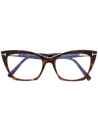Tom Ford Eyewear lunettes de vue à monture papillon - Marron
