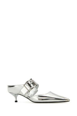 Alexander McQueen Womens Silver Leather Punk Pumps Silversilver Scarpe Con Tacco