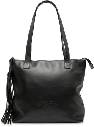 Chanel Shopper - CC Lambskin Tassel Tote - Gr. unisize - in Schwarz - f&uuml;r Damen