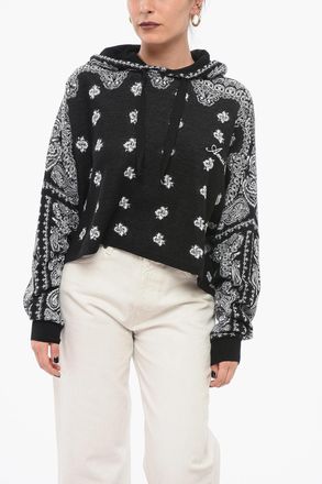 Amiri Paisley Patterned Cropped Fit Hoodie Amiri