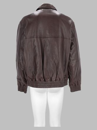 STUDIO NICHOLSON Leather Bomber Jacket - Brown