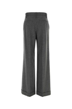 Brunello Cucinelli Wool-Blend Palazzo Trousers - Gray