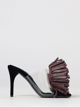 Alaia Mules en cuir dagneau avec franges et talon aiguille haut