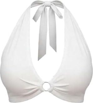 Generic CHJAN Soutien-gorge de sport dos nu &agrave; lacets pour femme Motif l&eacute;opard, blanc, L