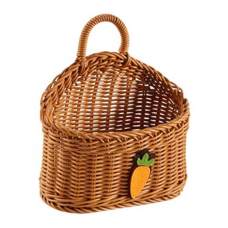 Generic H&auml;ngende gewebte Wandaufbewahrung, gewebte Regalaufbewahrung, kleine gewebte Aufbewahrung mit Griff, dekorativ, geeignet f&uuml;r das Home Office (C, One S