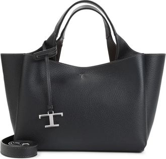 Tod's Tods Shopper & Totes - Mini Grained Leather Tote With Adjustable Strap - Gr. unisize - in Schwarz - f&uuml;r Damen
