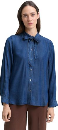 Tom Tailor Damen 1048677 Bluse, 10134-Blue Denim Dark Wash, 40